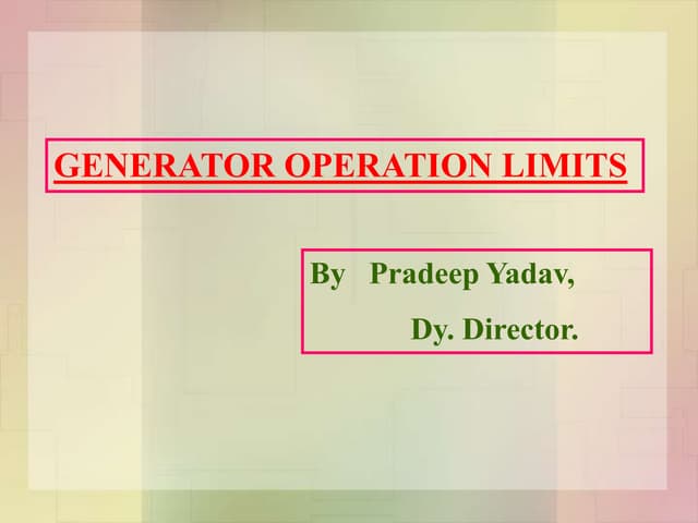 Generator Capability Curve Ppt