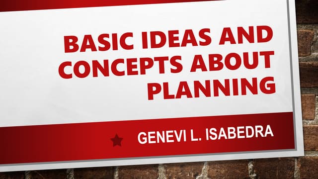 PLANNING & TYPES OF PLANNING | PPTX