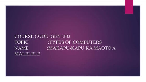 Types computers | PPTX
