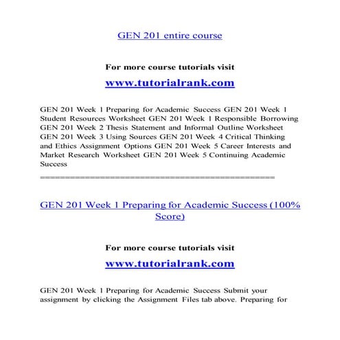 GEN 201 Become Exceptional/newtonhelp.com