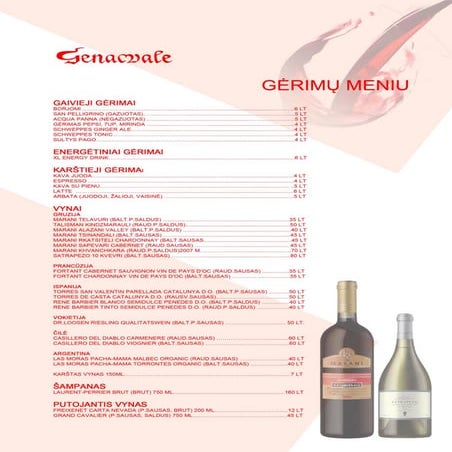 Genacvale meniu 2 puse | PDF