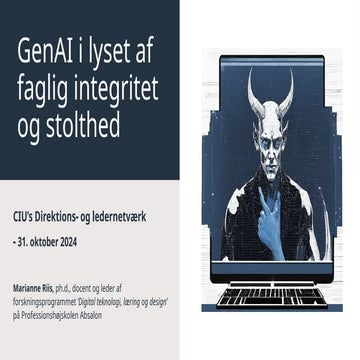 GenAI og faglig integritet - på erhvervsuddannelser | PPT