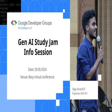 Gen AI Study Jam Info Session - 2 by GDG Kumaraguru | PPTX