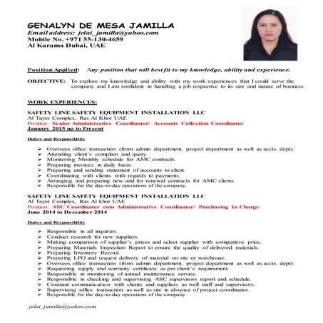 Genalyn d. jamilla cv | DOCX