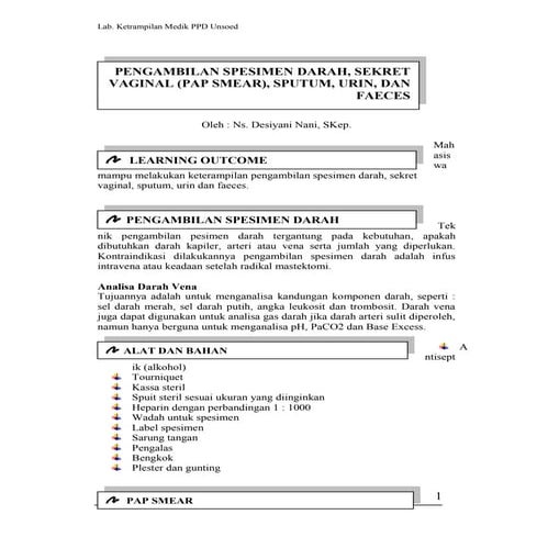 PENGAMBILAN SPESIMEN YANG BENAR UNTUK KULTUR RESISTENSI ANTIMIKROBA. dr.anti Dharmayanti, SpPK(K ...