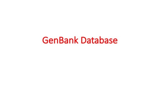 Gen bank (genetic sequence databank) | DOCX