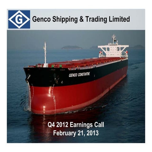 Genco Shipping Q4 2012 results presentation | PPT