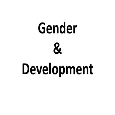 Gender and Development | PPT