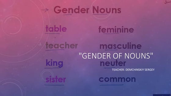 Gender of nouns | PPTX
