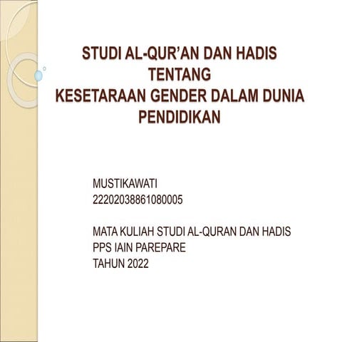 Materi Konsep Gender Seks Dan Kesetaraan Gender Sig 2022 Ppt