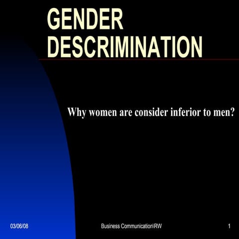 Gender Descrimination | PPT