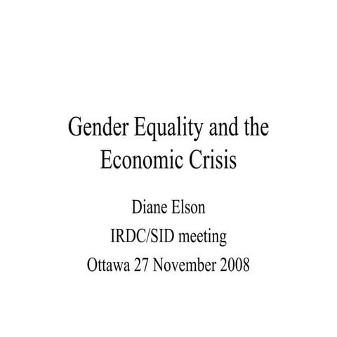 Gender Equality And Crisis Ppt