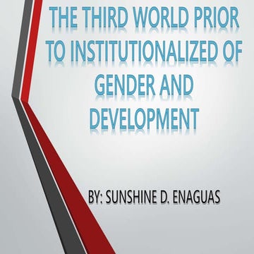 Gender Mainstreaming Concepts And Approaches