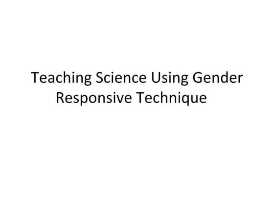 Addressing gender equality with teaching strategies | PPT