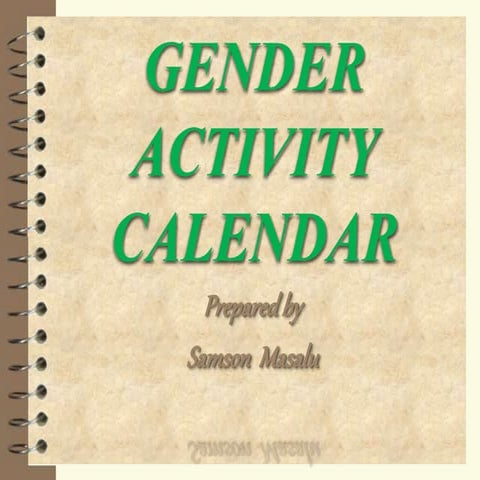 Gender activity calendar | PPTX