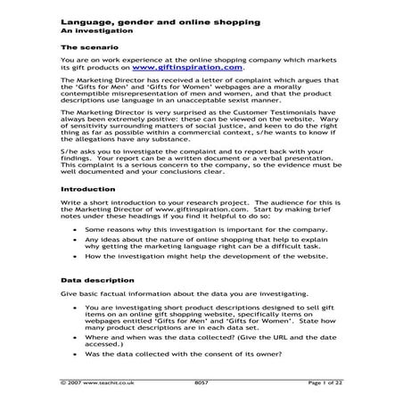 Gender advert workbook | PDF