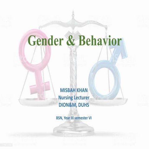 gender and behavior in psychology behavior pptx | PPTX
