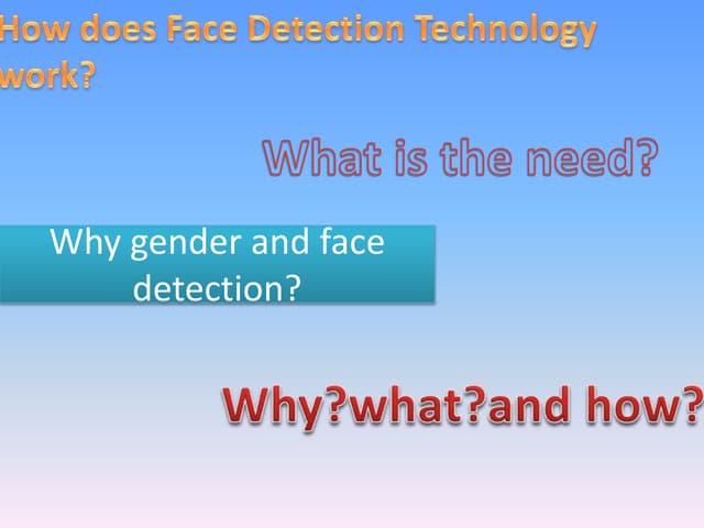 Gender And Face Detection Video Ppsx
