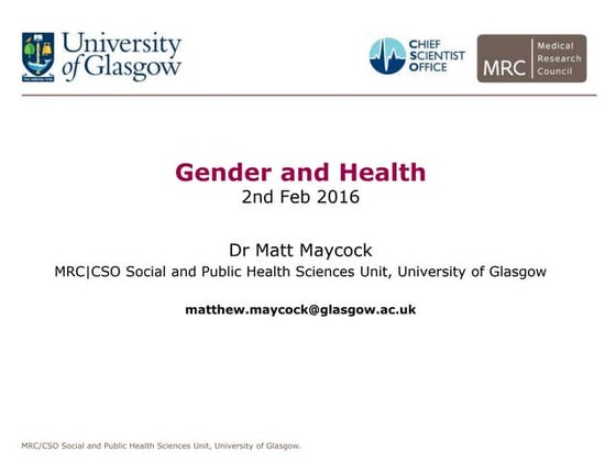 Gender and health | PPTX