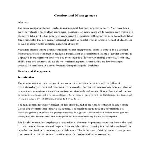 Gender and management | PDF
