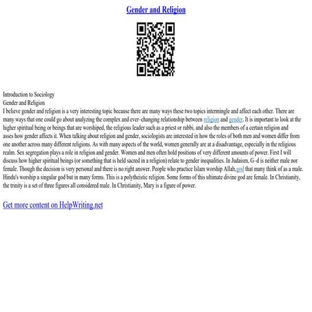 Gender And Religion | PPT