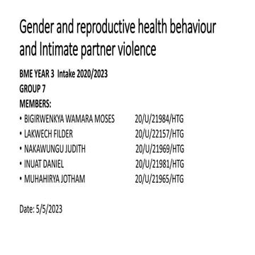 Gender and reproductive health behaviour and Intimate partner-1.pptx