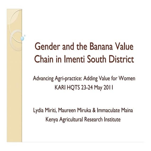Gender and the banana value chain in Imenti south district | PDF