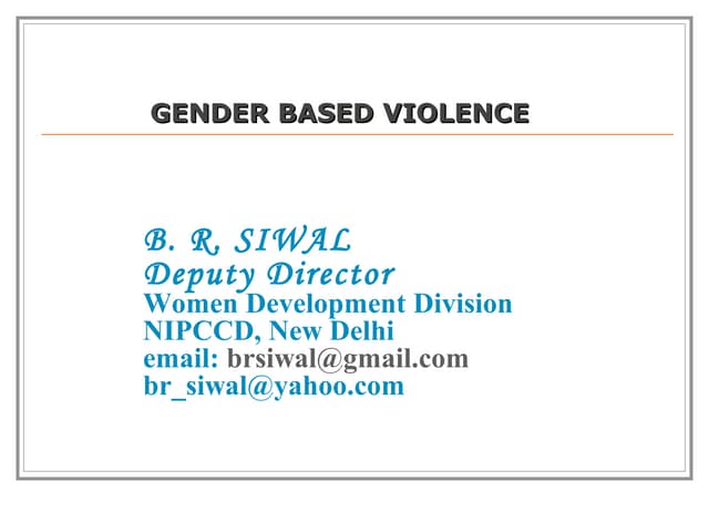 Module 2: Defining Gender-based Violence (GBV) | PPTX