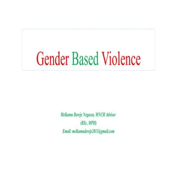 Gender Based Violence for gender mainstreaming | PPTX
