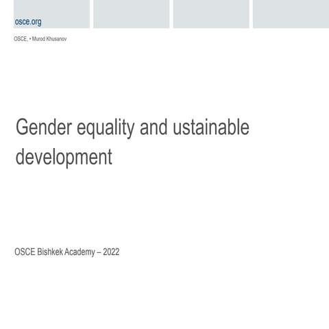 Gender equality and good governance module | PDF