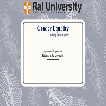 Gender champion Gender equality is the idea that people should have the ...