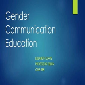Gender communication education | PPTX | Education