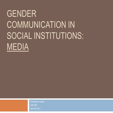 Gender communication in social institutions | PPTX