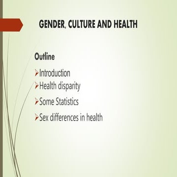 Gender, culture and health | PPTX