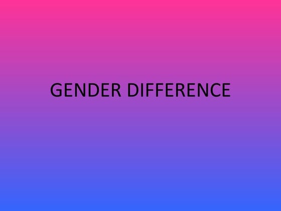 Gender and Development | PPT