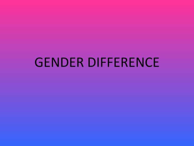 Sex And Gender Roles Ppt