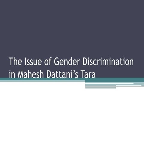 Gender discrimination in tara | PPT