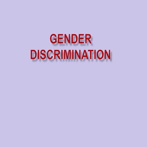 Gender discrimination ppt | PPT