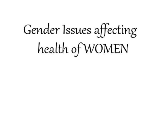Gender and health | PPTX