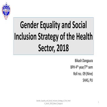 Gender equality and social inclusion strategy | PPTX