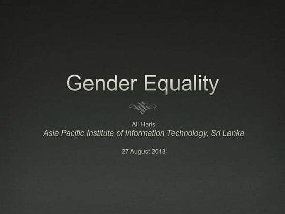 Gender equality and Equity | PPTX