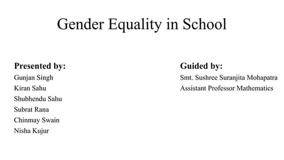 Gender issues in education | PPTX