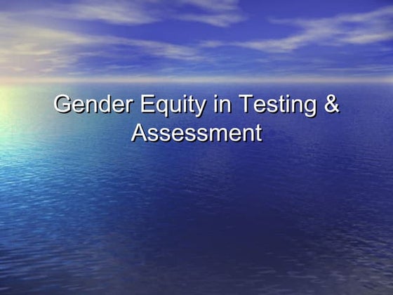 Gender equity in testing | PDF