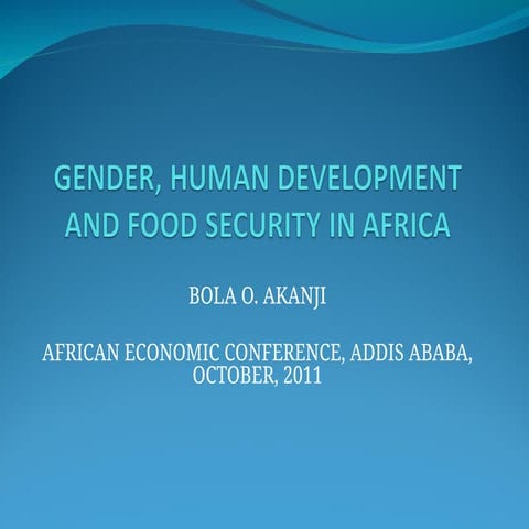 Gender Roles in Food Security | PDF