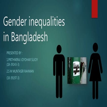 Gender Inequalities In Bangladesh Presentation | Pptx