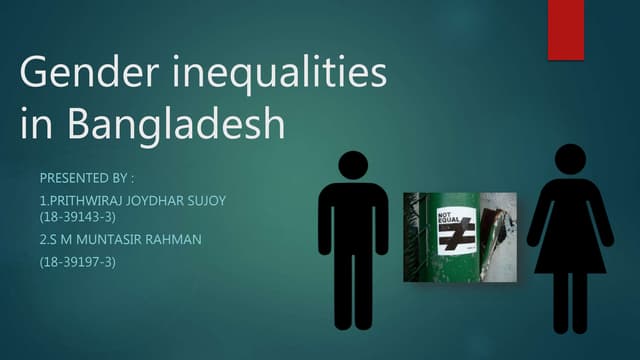 Gender Inequalities In Bangladesh Presentation | Pptx