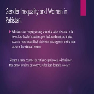 Gender inequality and women | PPTX