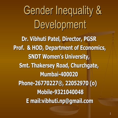Gender inequality & development | PPT
