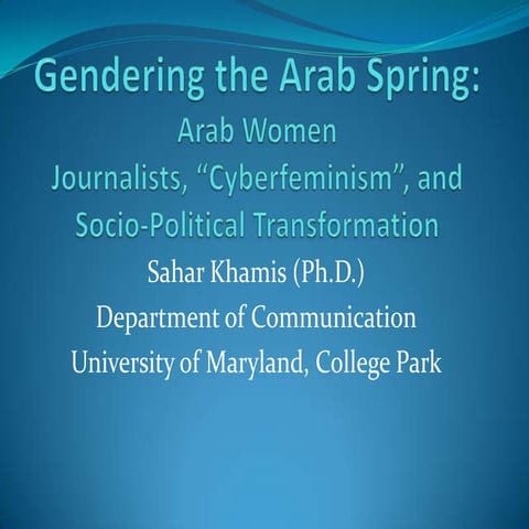 Gendering The Arab Spring | PPTX