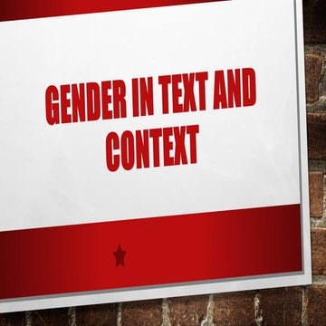Gender in text and context | PPTX